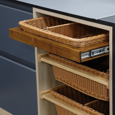 Ebco Wicker Basket With Runners